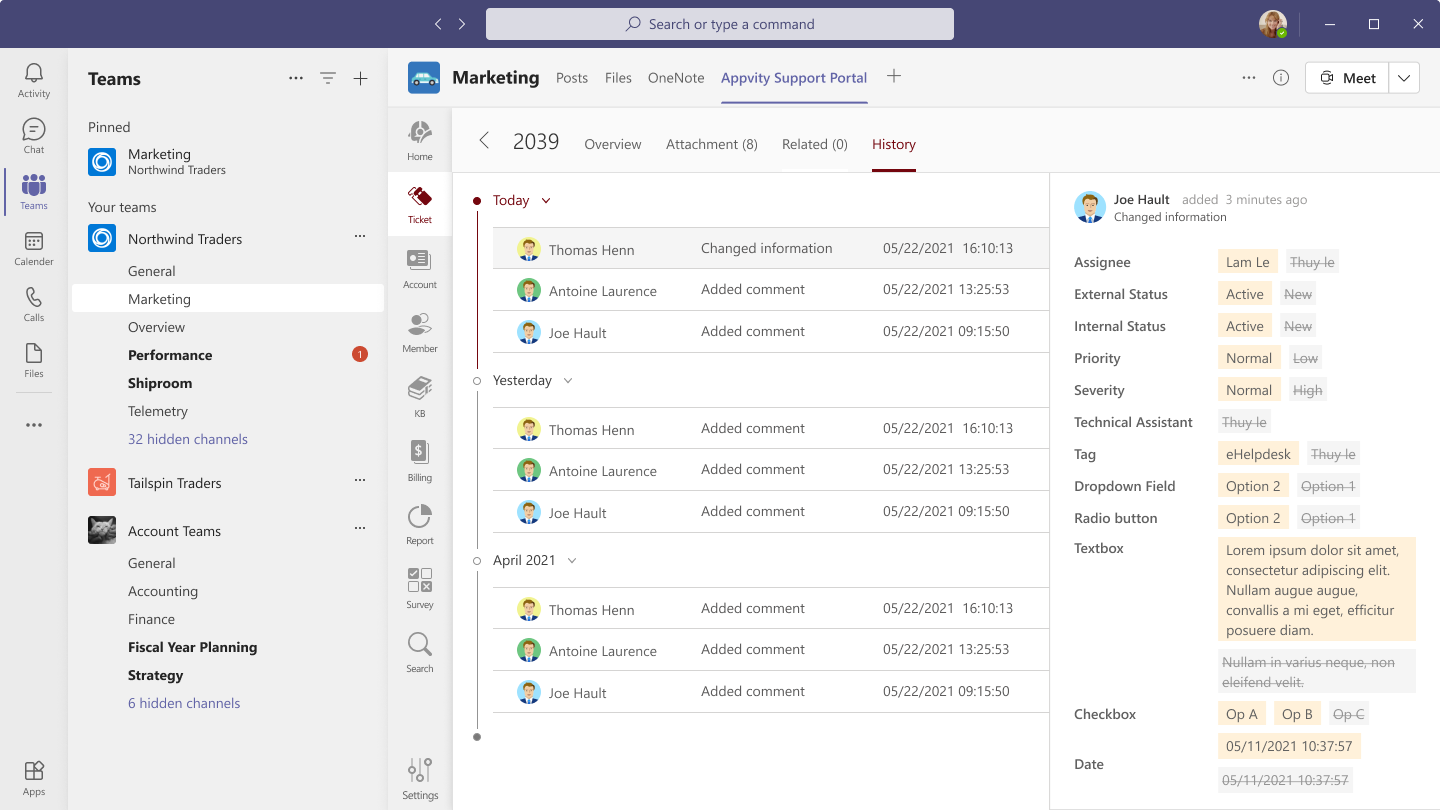 Appvity Online Document System | View a ticket in Support Portal